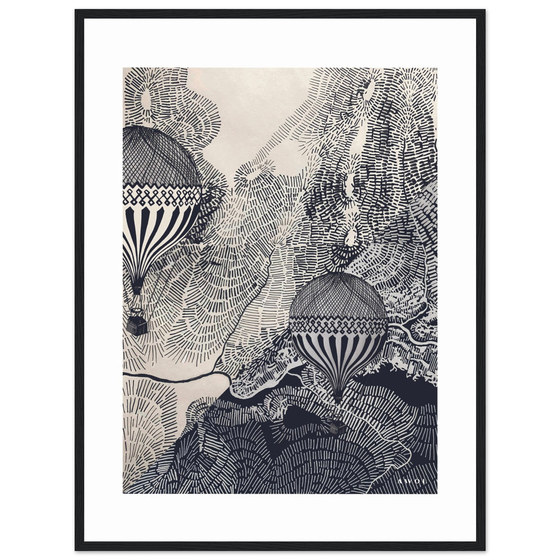 Dreaming Big: Hot Air Balloon Travel In The Sky, Framed Art Print ...